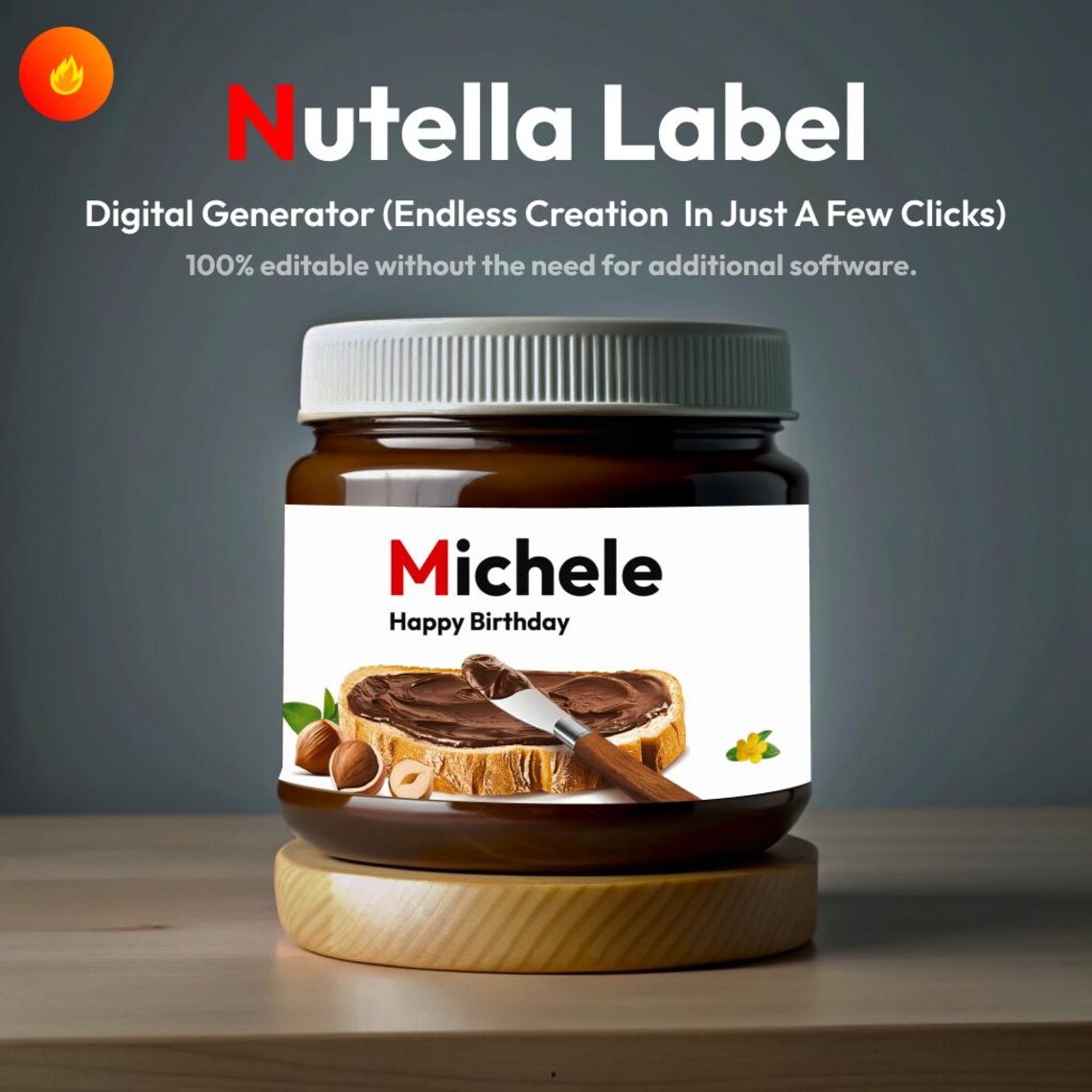 Digital Nutella Name Label Generator - Etsy