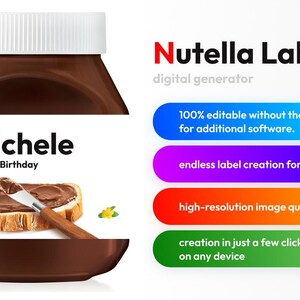 Digital Nutella Name Label Generator - Etsy