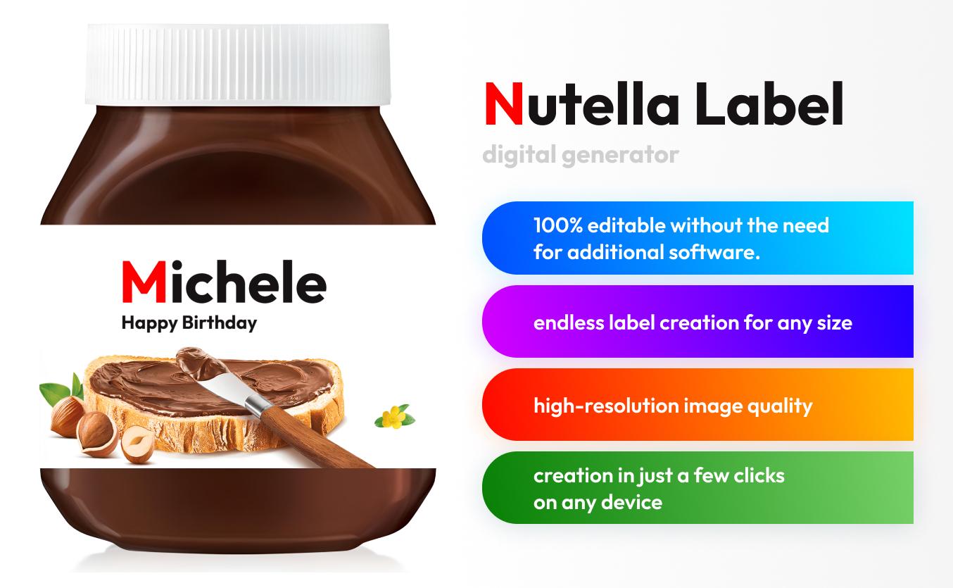 Digital Nutella Name Label Generator - Etsy