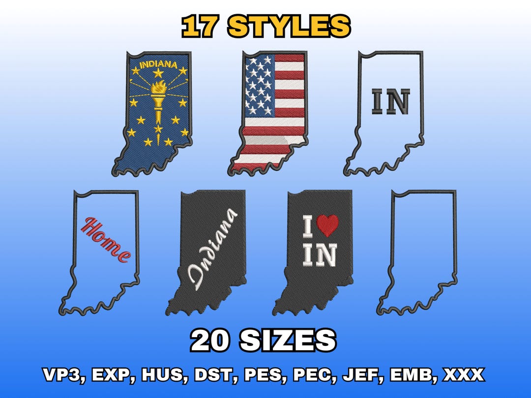 Indiana Border Shape Embroidery Design, Digital Machine Embroidery ...
