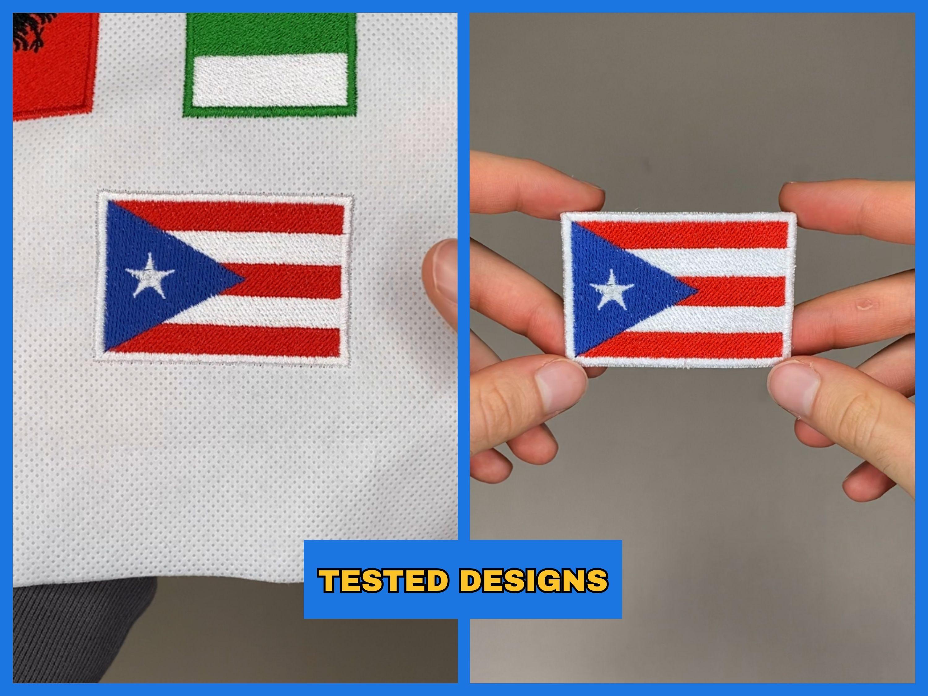 Puerto Rico Flag Embroidery Design, Digital Machine Embroidery File ...
