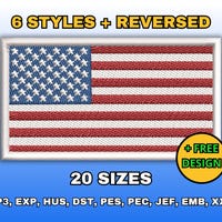 USA Flag Embroidery Design, Digital Machine Embroidery Files, American ...