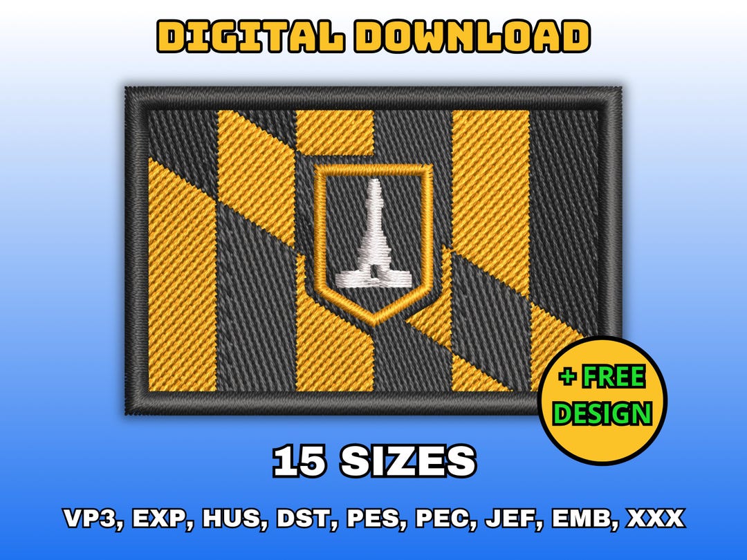 Baltimore City Flag Embroidery Design, Digital Files for Machine ...
