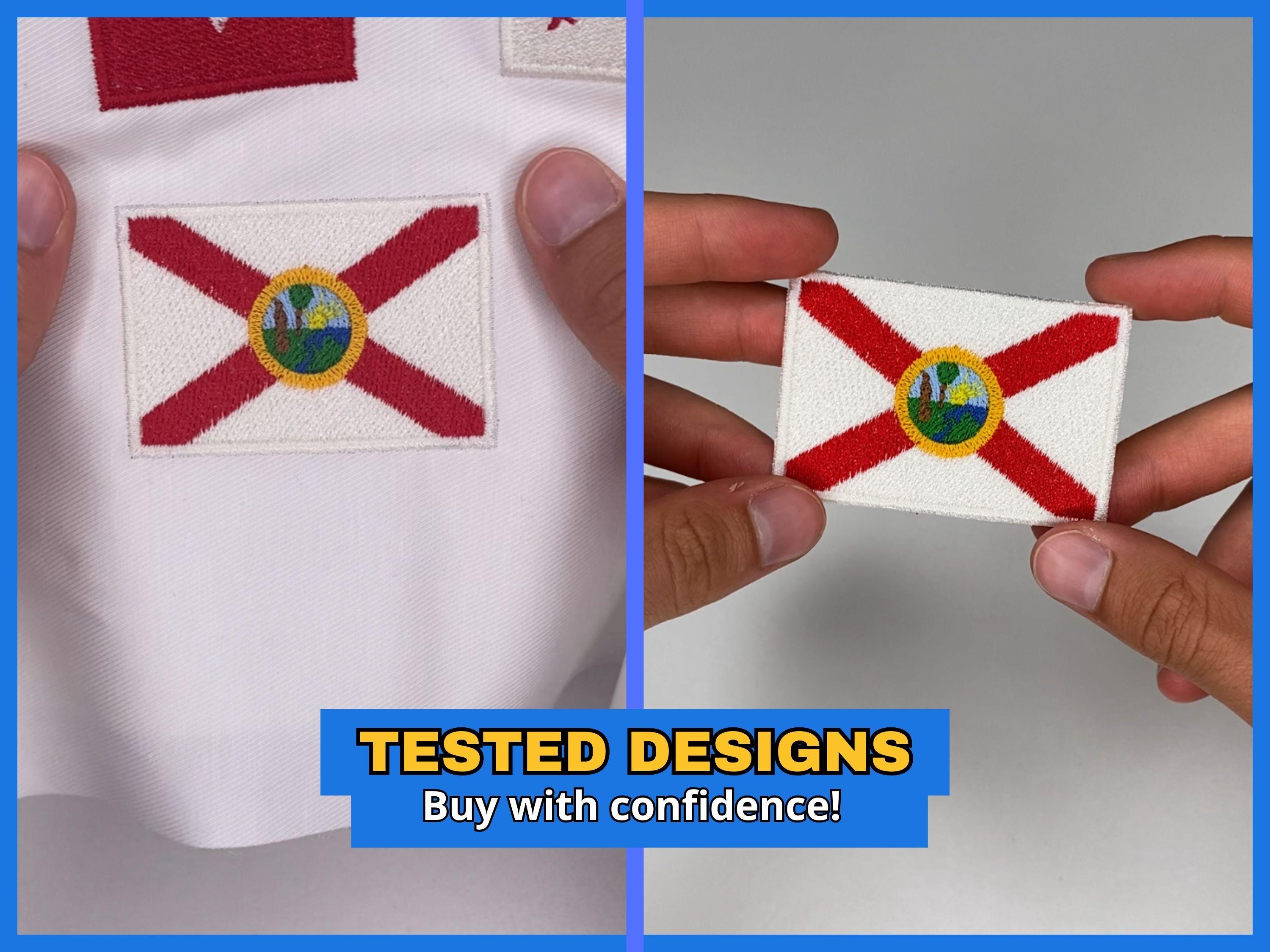 Florida Flag Embroidery Design, Digital Machine Embroidery Files, USA ...