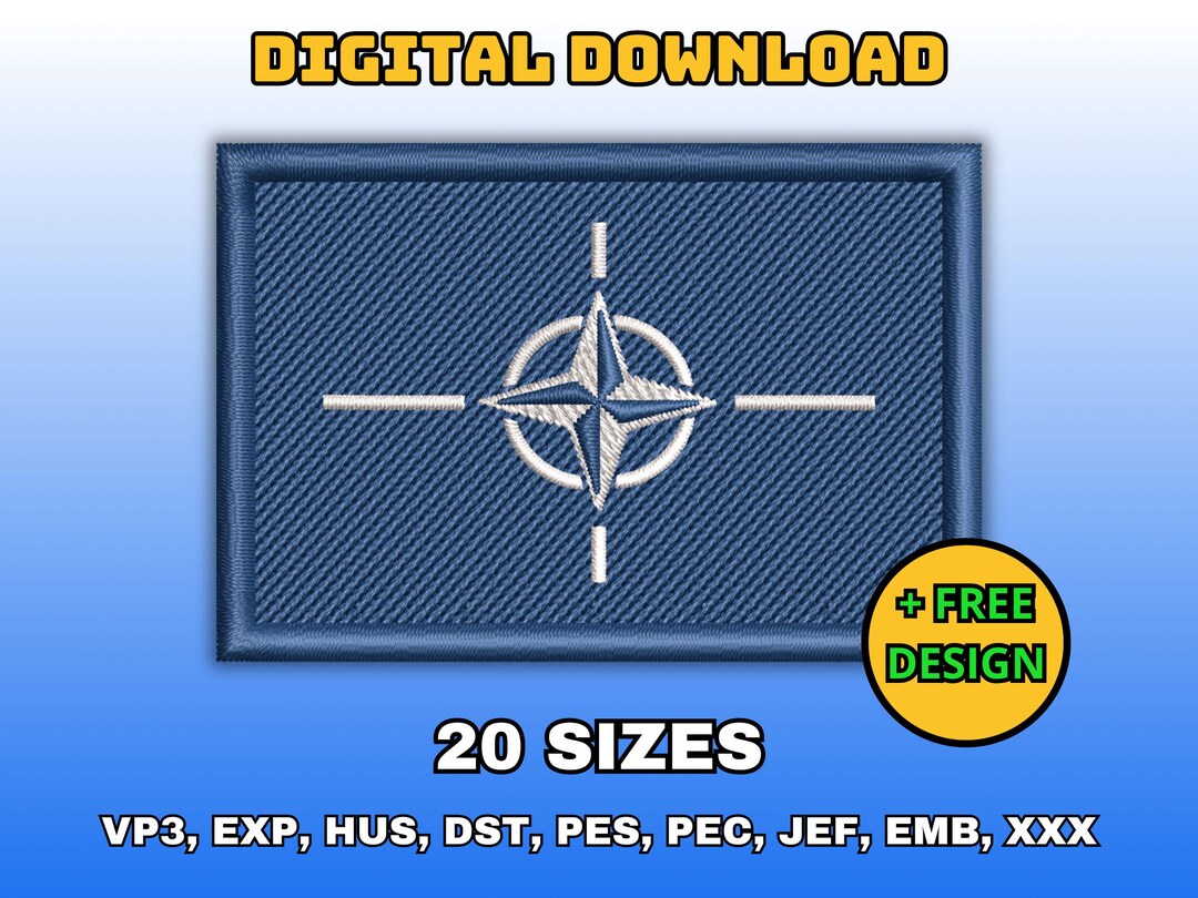 NATO Flag Embroidery Design, Digital Machine Embroidery Files, NATO ...