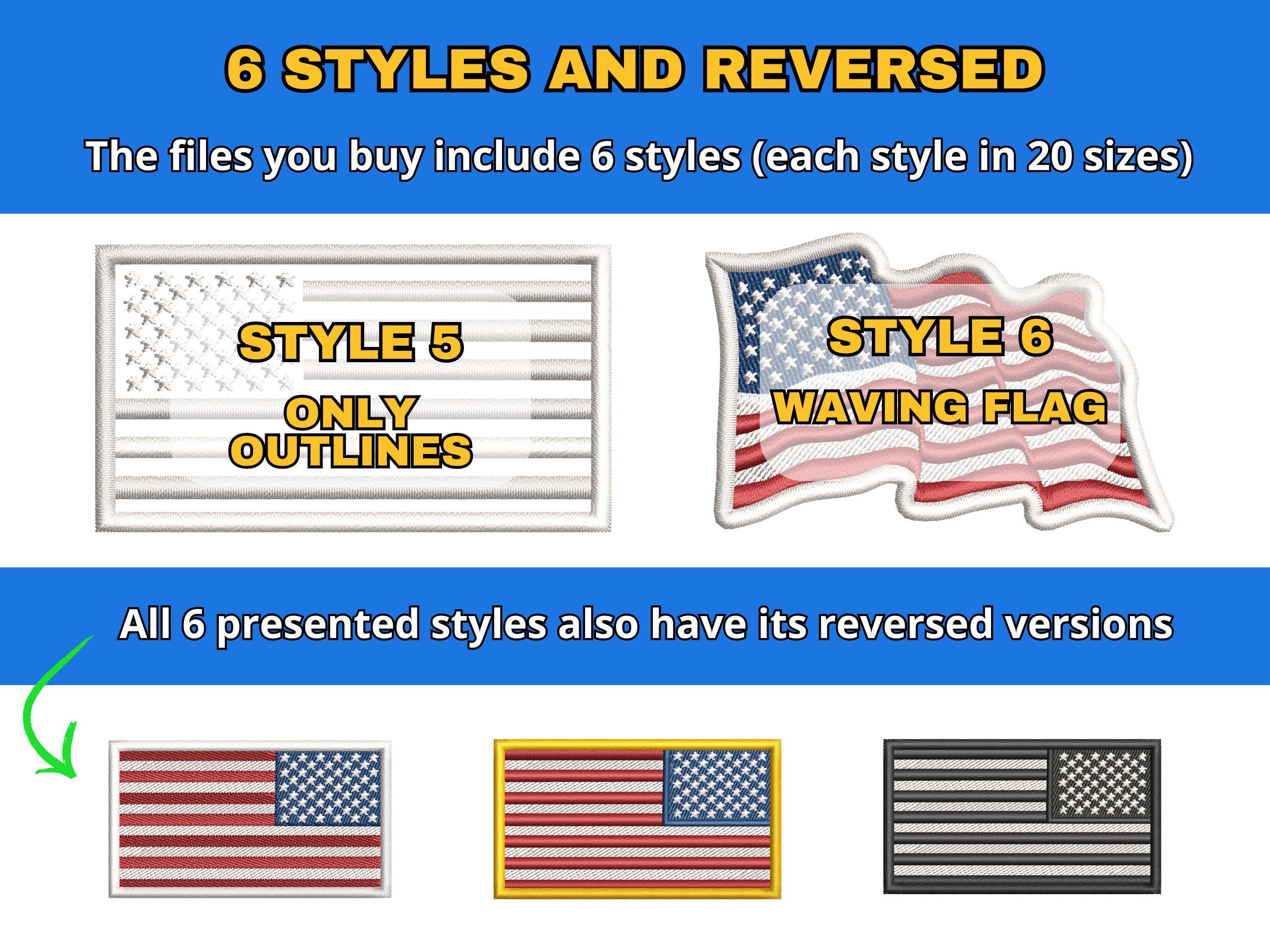 USA Flag Embroidery Design, Digital Machine Embroidery Files, American ...