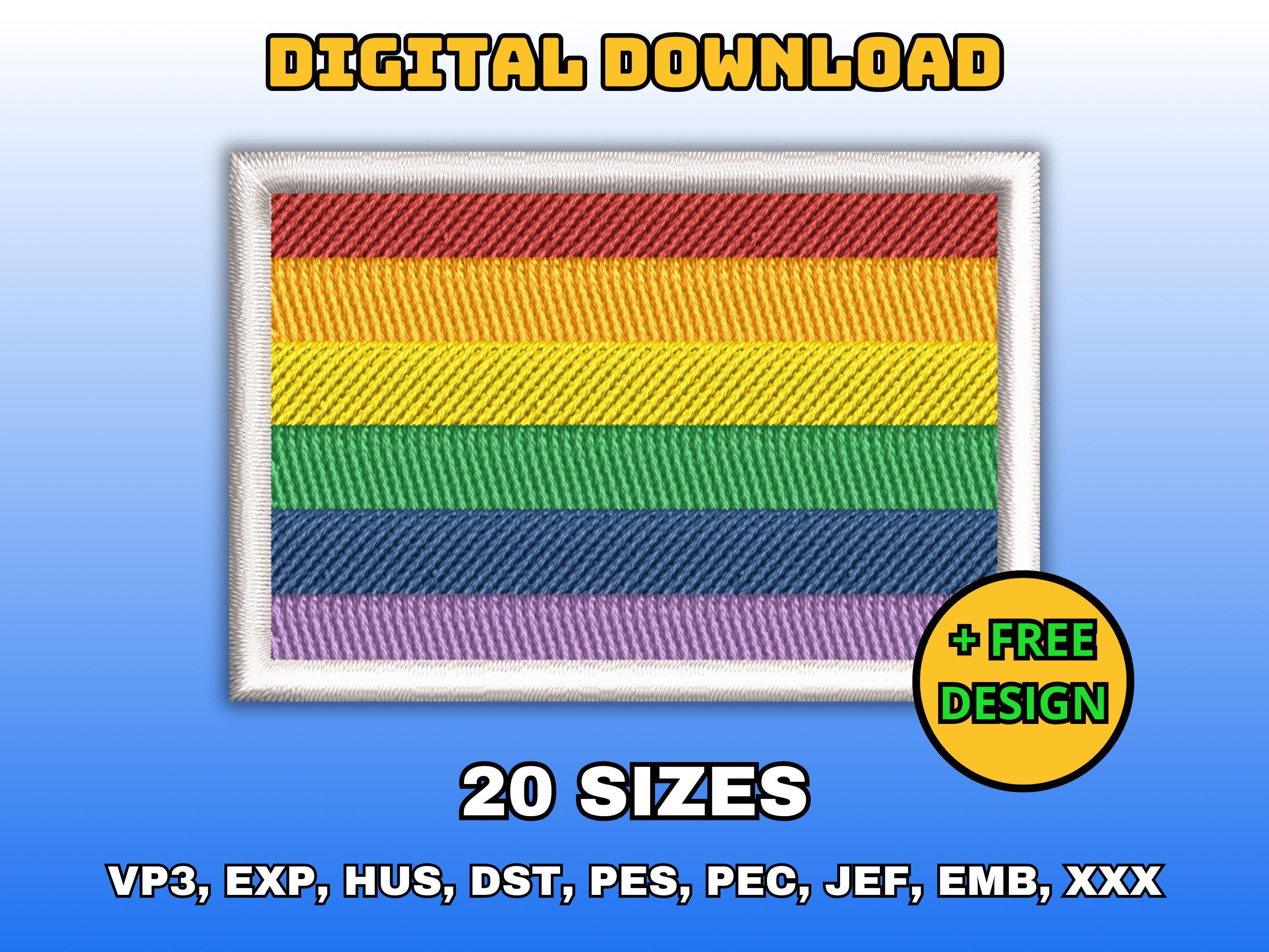 Pride Flag Embroidery Design, Digital Machine Embroidery Files, LGBT ...