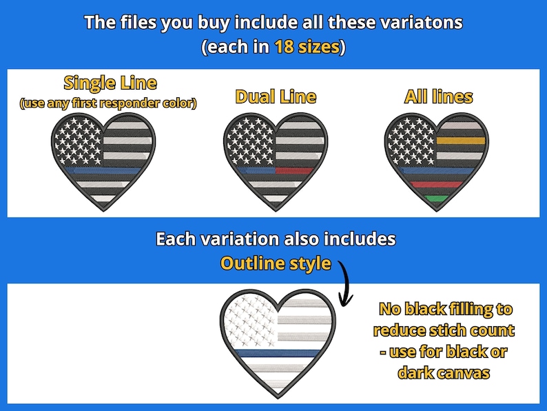 First Responders Heart Embroidery Design, Digital File for Machine ...