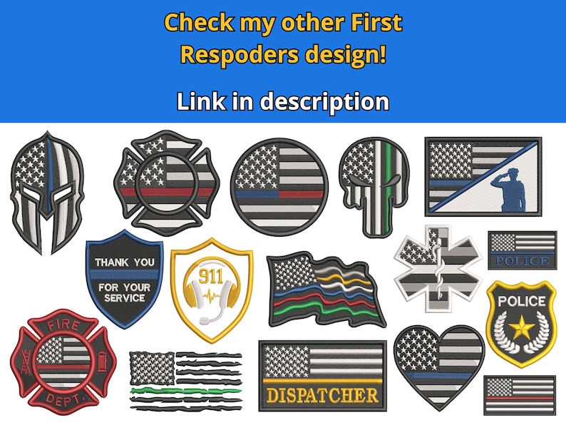 First Responders Heart Embroidery Design, Digital File for Machine ...