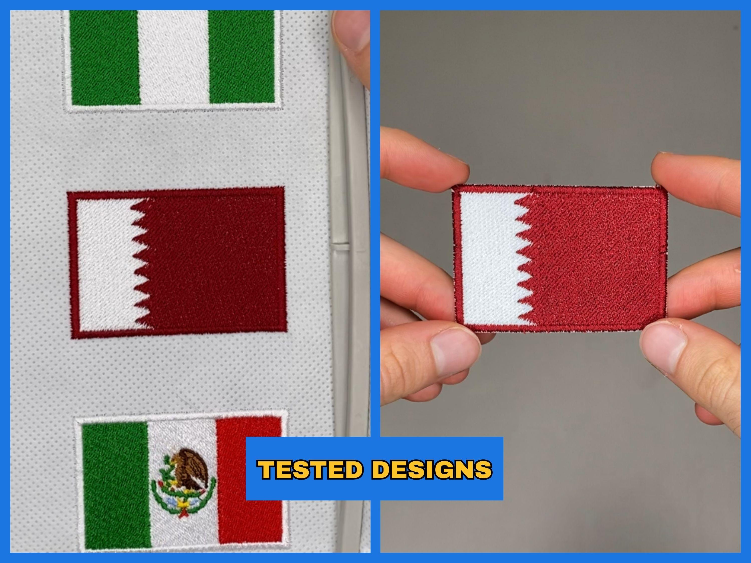 Qatar Flag Embroidery Design, Digital Machine Embroidery Files, Qatari ...