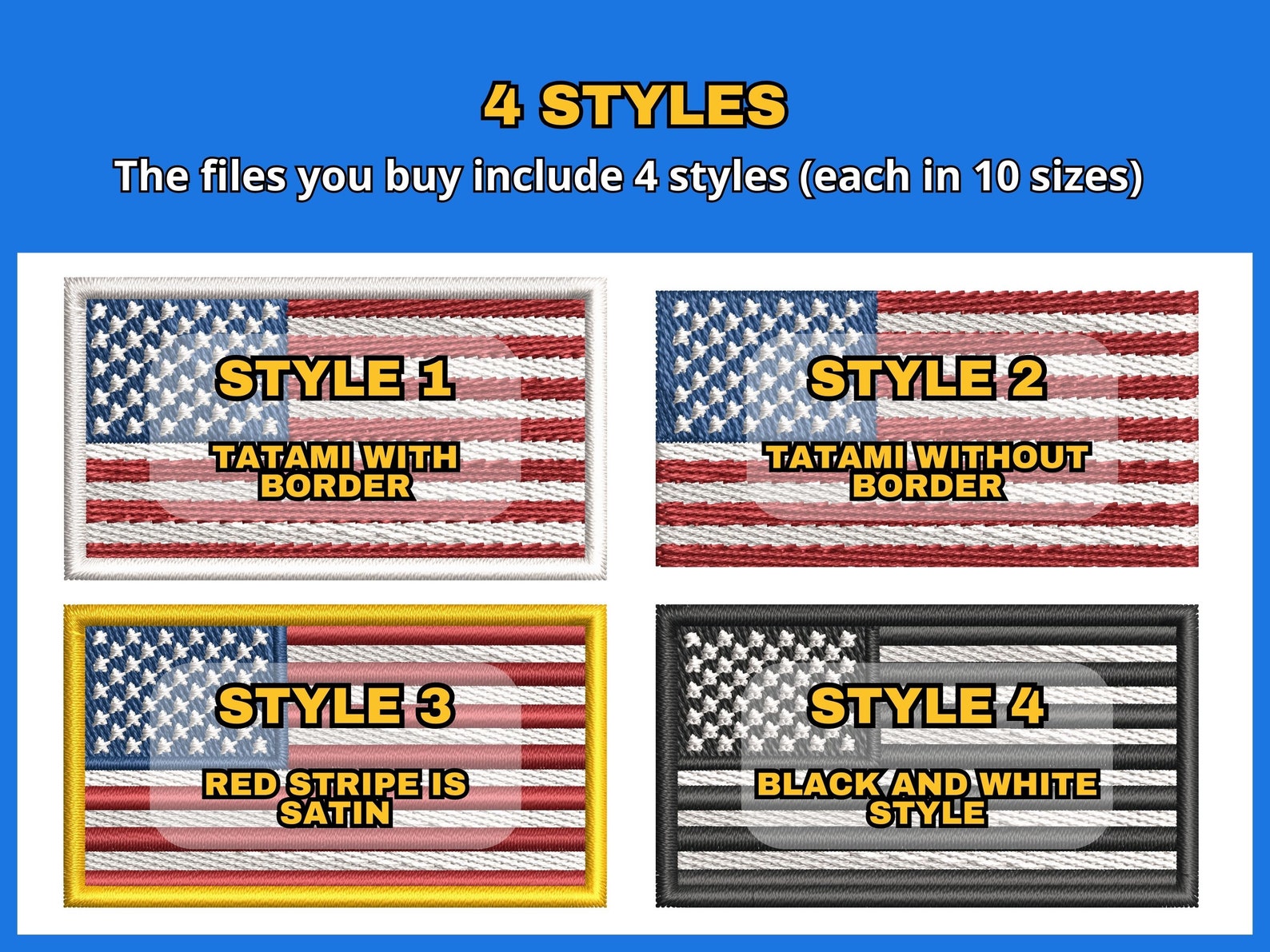 USA Flag Embroidery Design, Digital Machine Embroidery Files, American ...