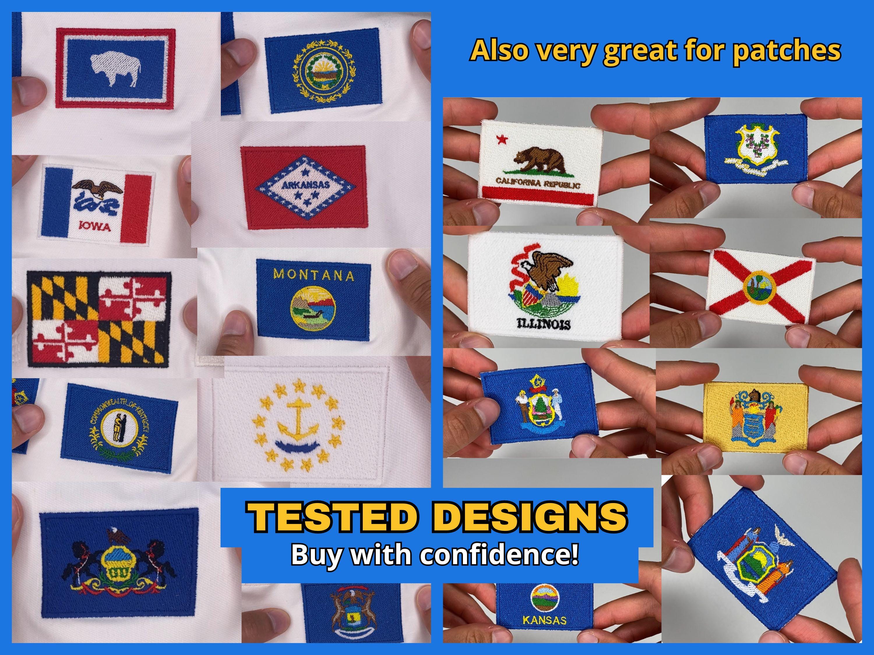 All 50 USA State Flags Bundle, Digital Machine Embroidery Files, State ...