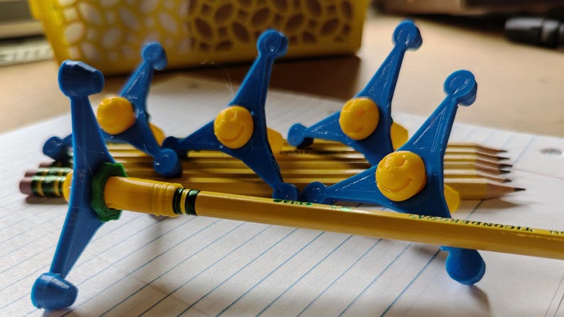 Smiley Pencil Toppers With Holographic Spinner - Back to School Set of ...