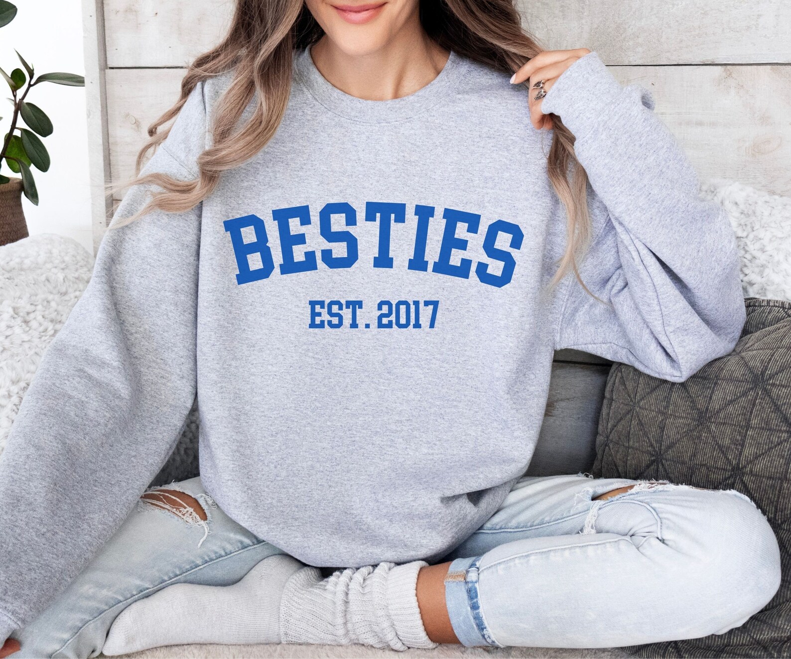 Custom Besties Sweatshirt, Personalized Best Friend Shirt, Best Friend ...