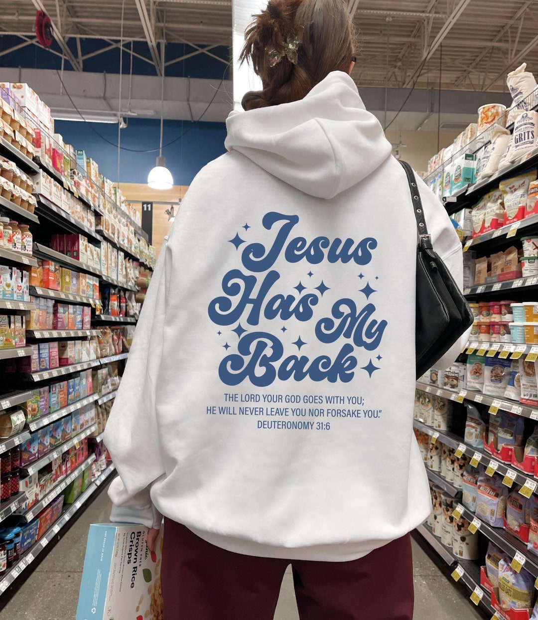 Jesus Has My Back Hoodie, Faith Based Hoodie, Women's Religious ...