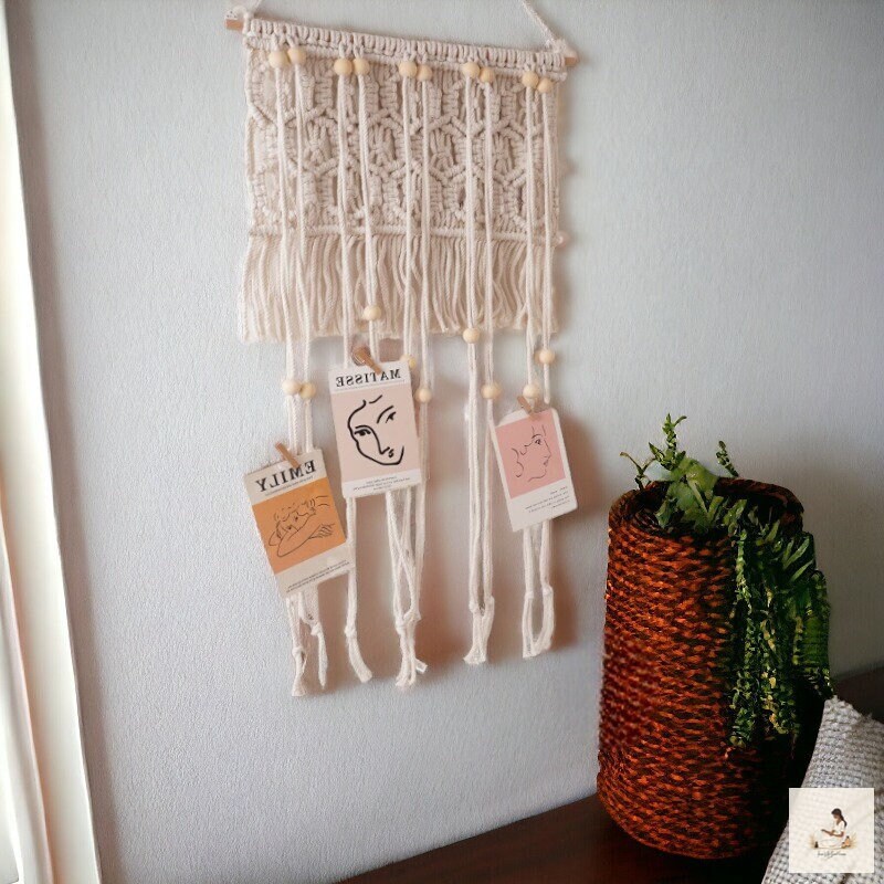 Macrame Hanging Book Holder,macrame Photo Hanger,hanging Book Shelf ...