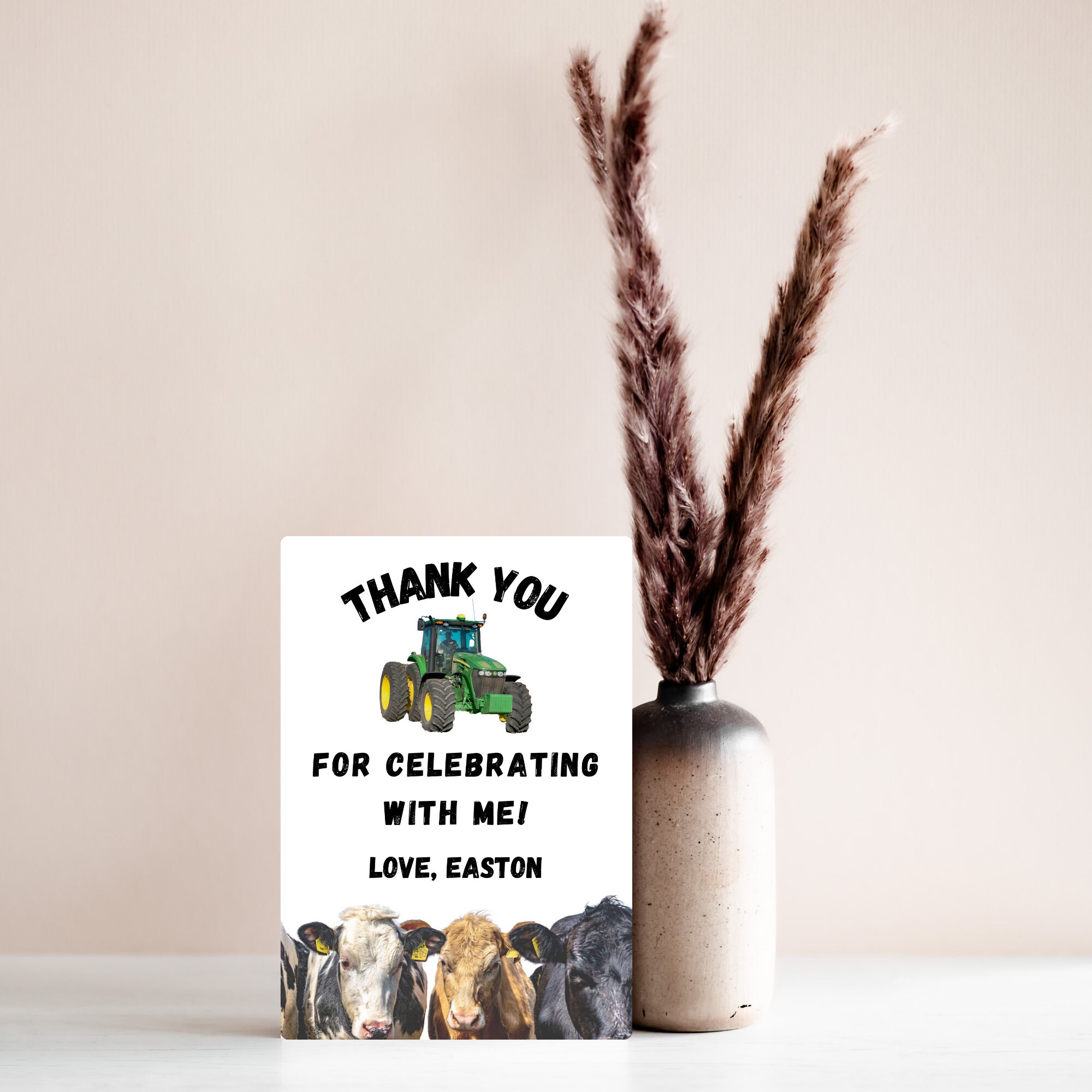 Tractor Thank You Card | Instant Download | Boys Stationery | Farm ...