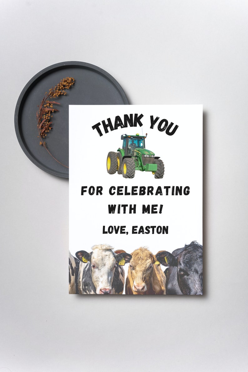 Tractor Thank You Card | Instant Download | Boys Stationery | Farm ...