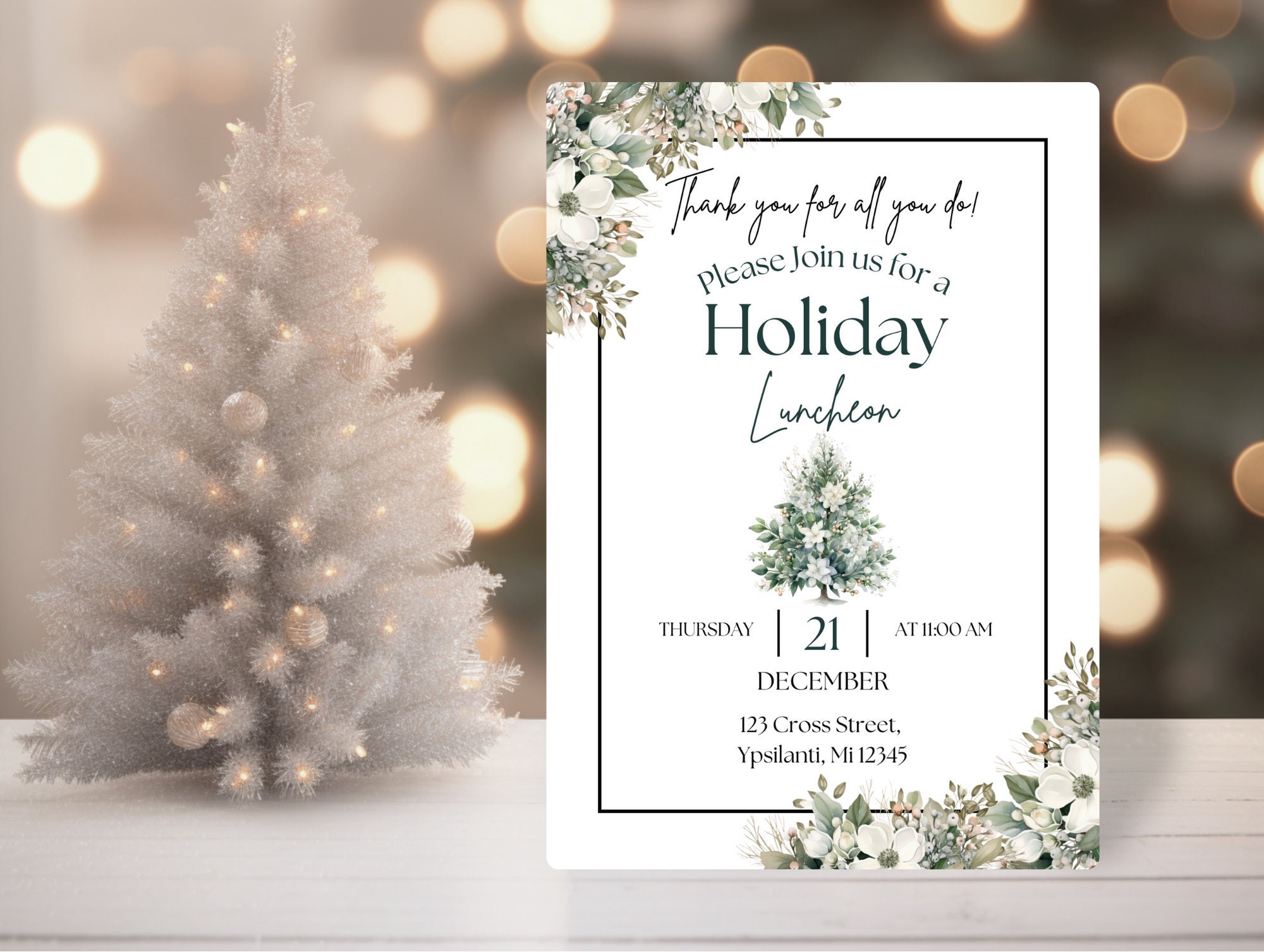 Editable Invitation Template, Printable Christmas Holiday Party Invite ...