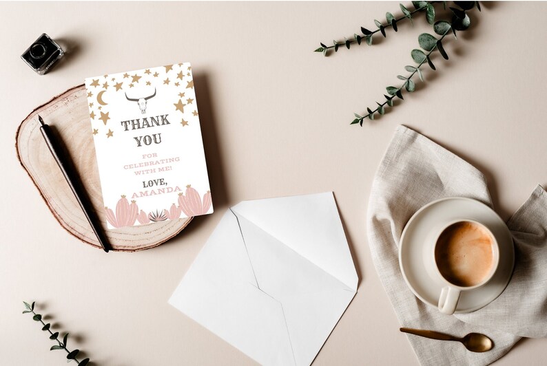 Invitación de cumpleaños de Rodeo Tarjeta de agradecimiento Plantilla ...