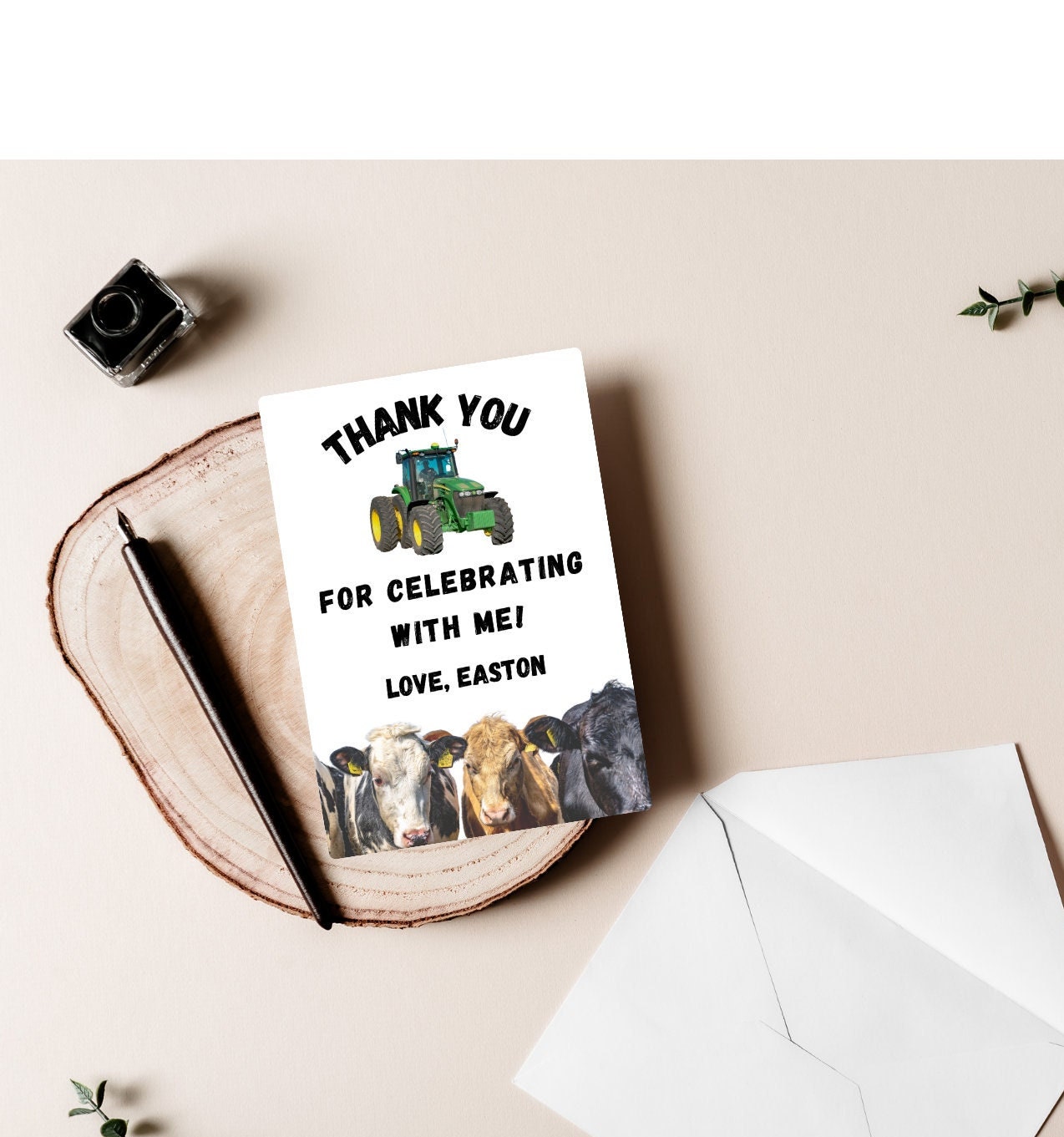 Tractor Thank You Card | Instant Download | Boys Stationery | Farm ...