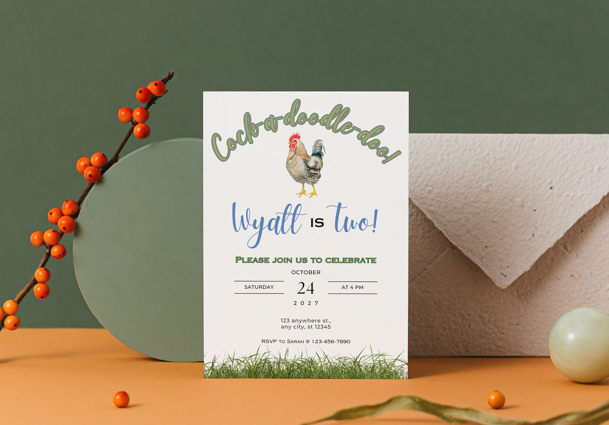 Farm Animal Birthday Invitation Digital Children's Invitation Farm ...