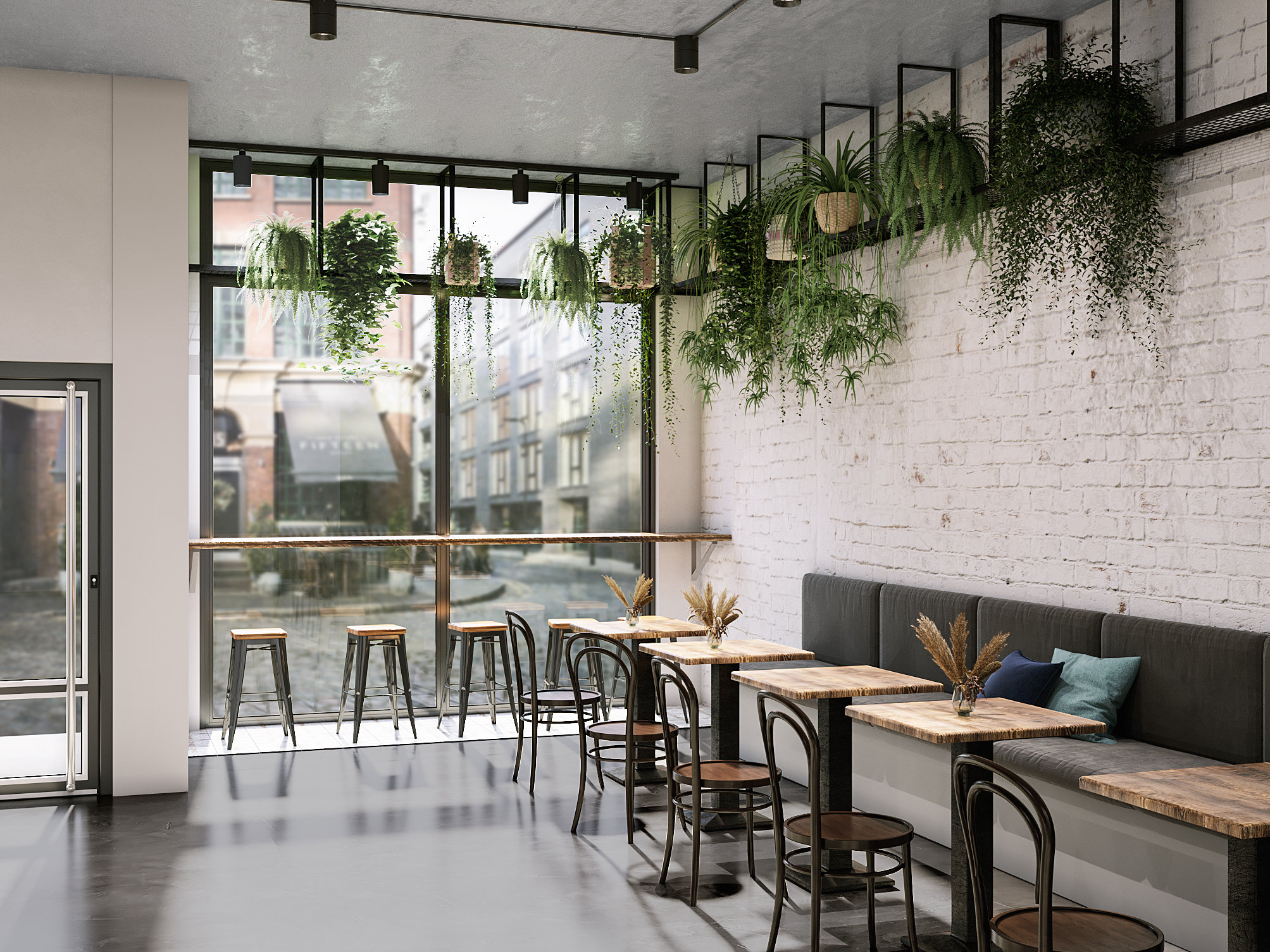 Coffee Interior, Rendering of the Interior of the Cafe, Poster Interior ...
