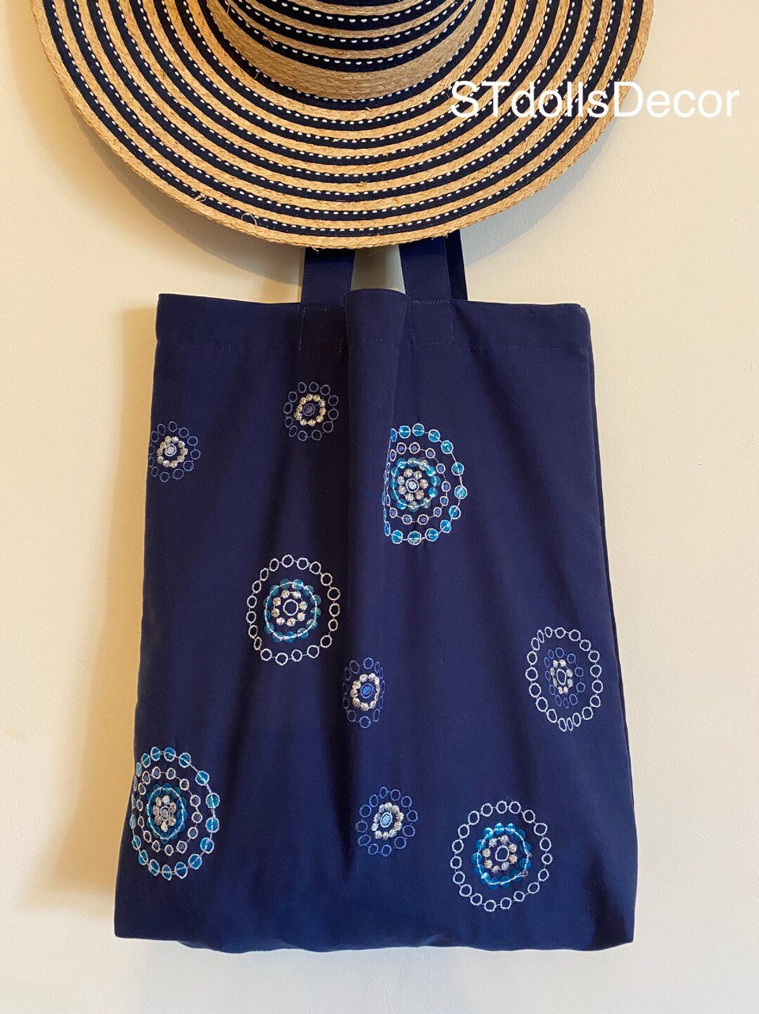 Blue Fabric Bag Hand Made , Embroidered Bag, Gift Packaging, Gift Bag ...