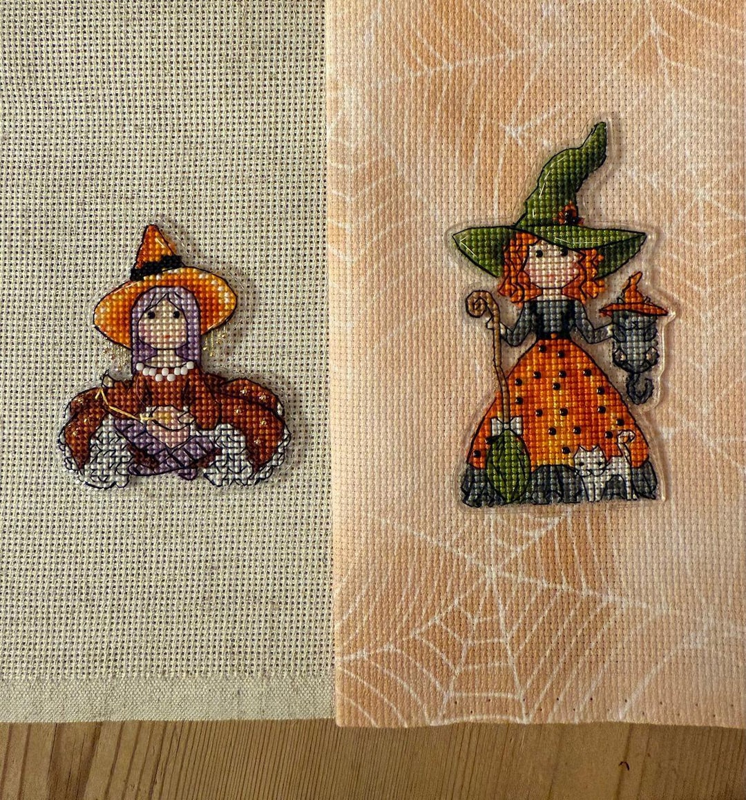 Little Witches Cross Stitch Pattern: Halloween Home Decor (paper ...