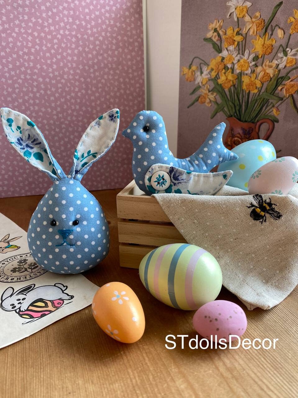 Little Easter Birds Hand Make,textile Easter Decor,easter Souvenir ...