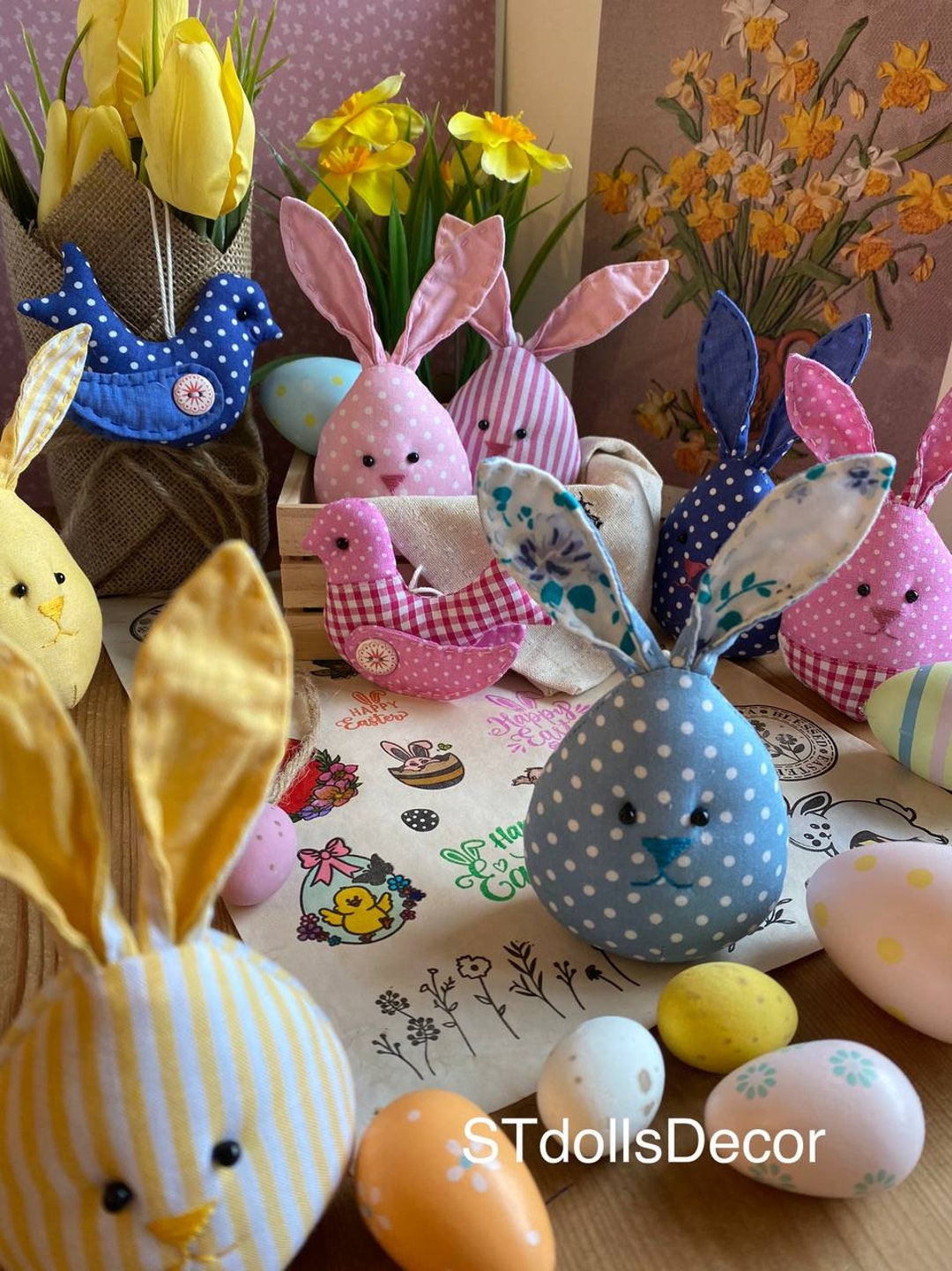 Easter Eggs Hand Made,fabric Easter Bunny Egg, Easter Decor,easter ...