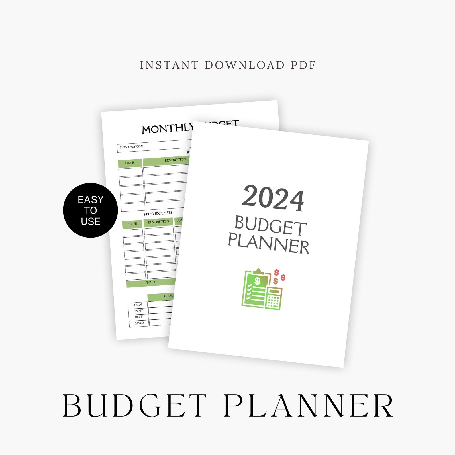 Printable Budget Planner, Savings Tracker Expense Financial Planner ...
