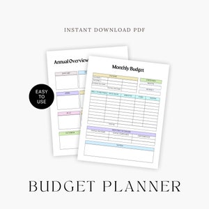 Printable Budget Planner, Savings Tracker Expense Financial Planner ...