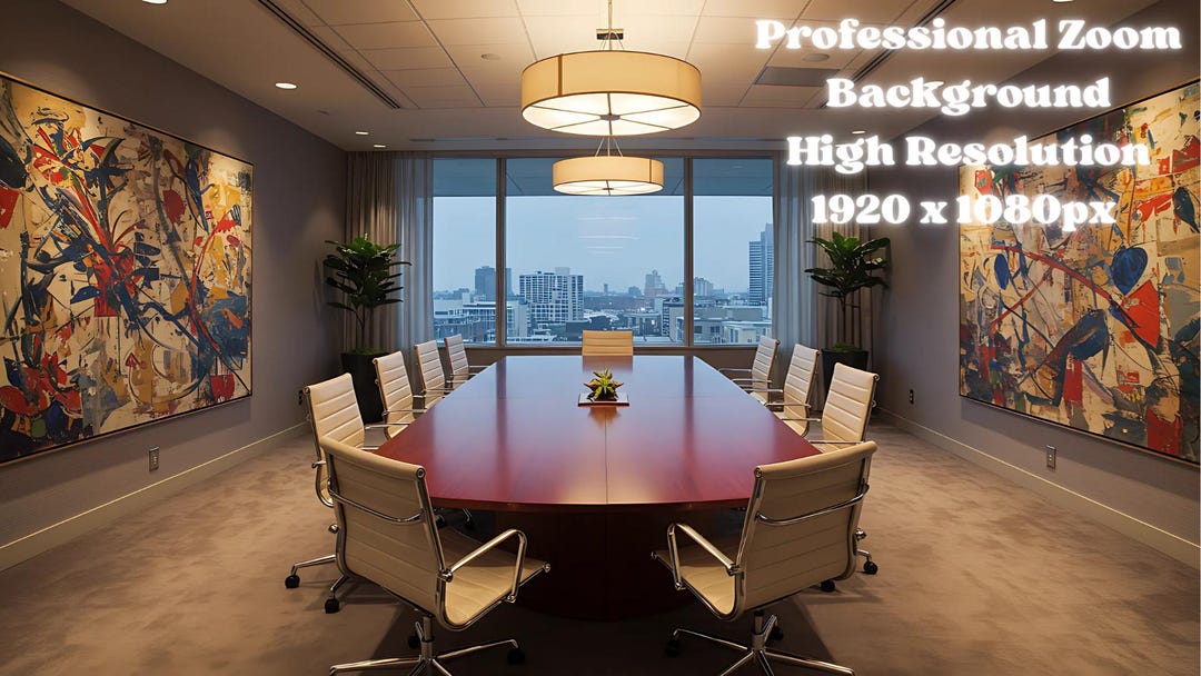 Executive Boardroom: Modern Office Zoom Background With Blurred Version ...