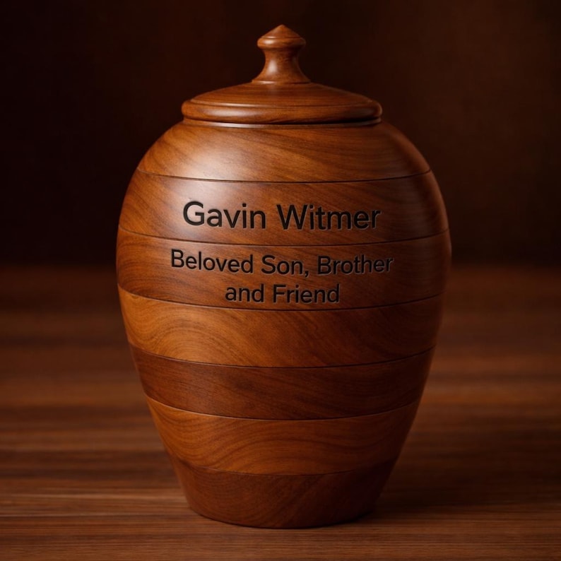 Rosewood Cremation Urn for Ashes, Hand Turned Wooden Urn, 5 Shape ...