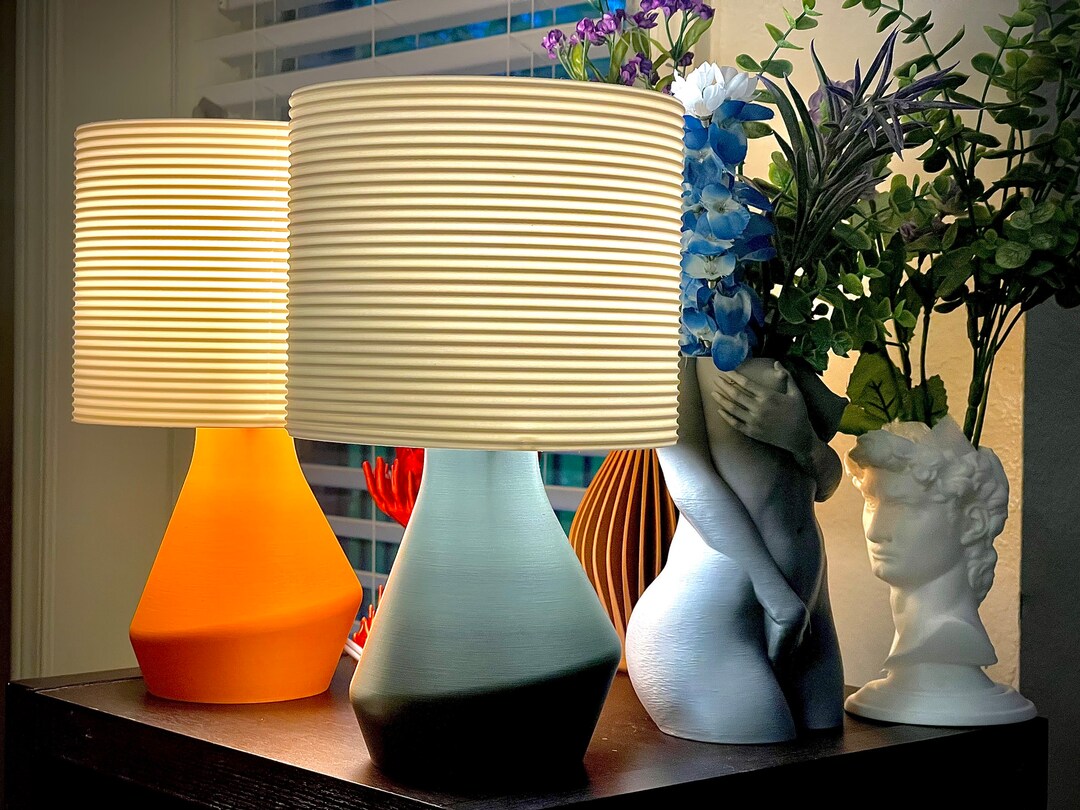 Bedroom Lamp, 12-inch Desk Table Lamp With LED Bulb,+ Shy Woman Vase ...