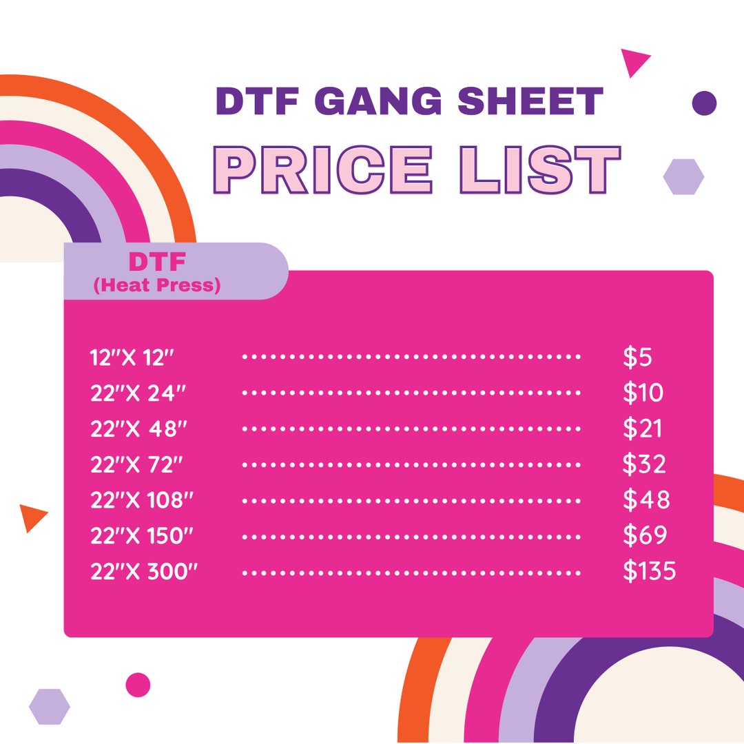Custom DTF Gang Sheet. DTF Transfers Ready to Heat Press at Wholesale ...
