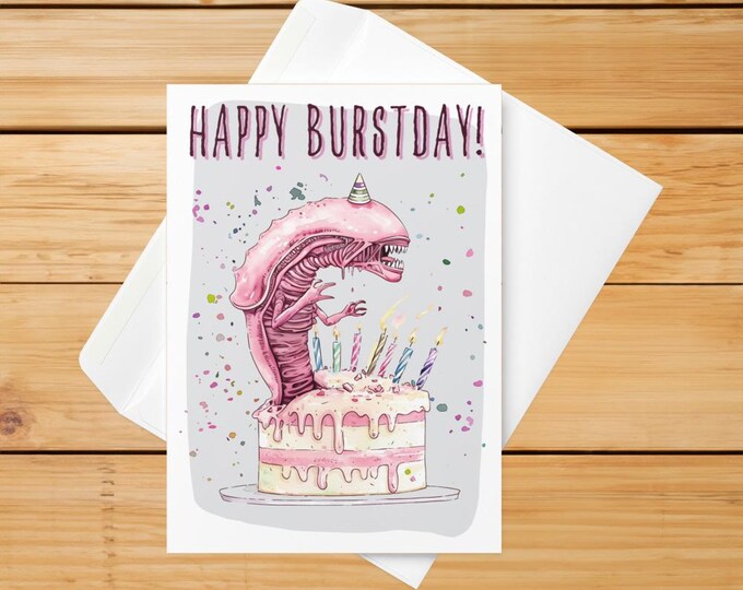 Printable Alien Chestburster Birthday Card - Etsy