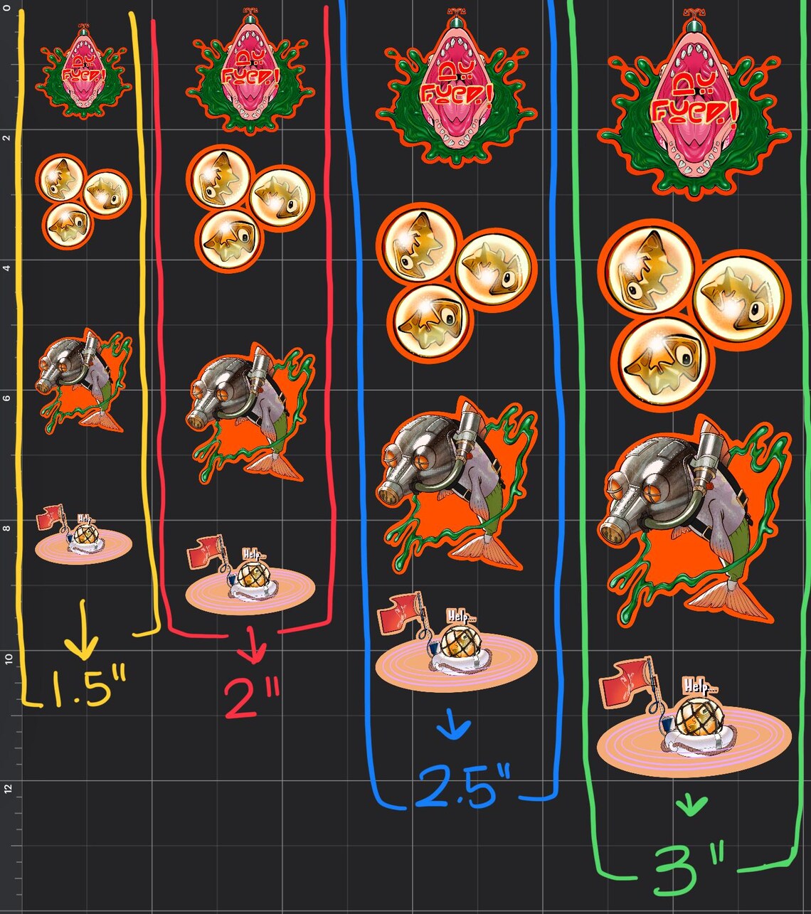 STICKERS || SALMON RUNNING (laminated) - Etsy