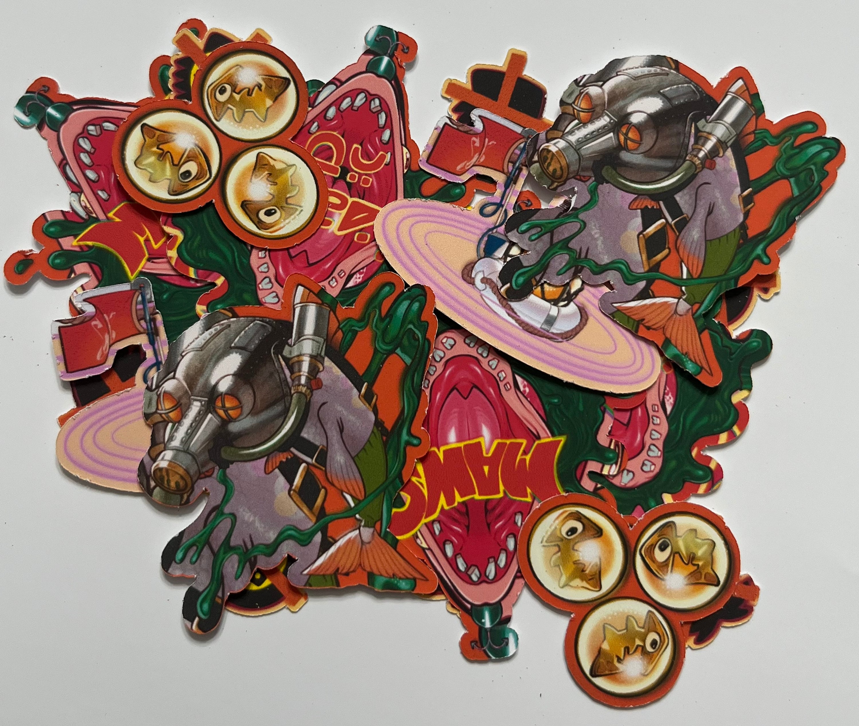 STICKERS || SALMON RUNNING (laminated) - Etsy