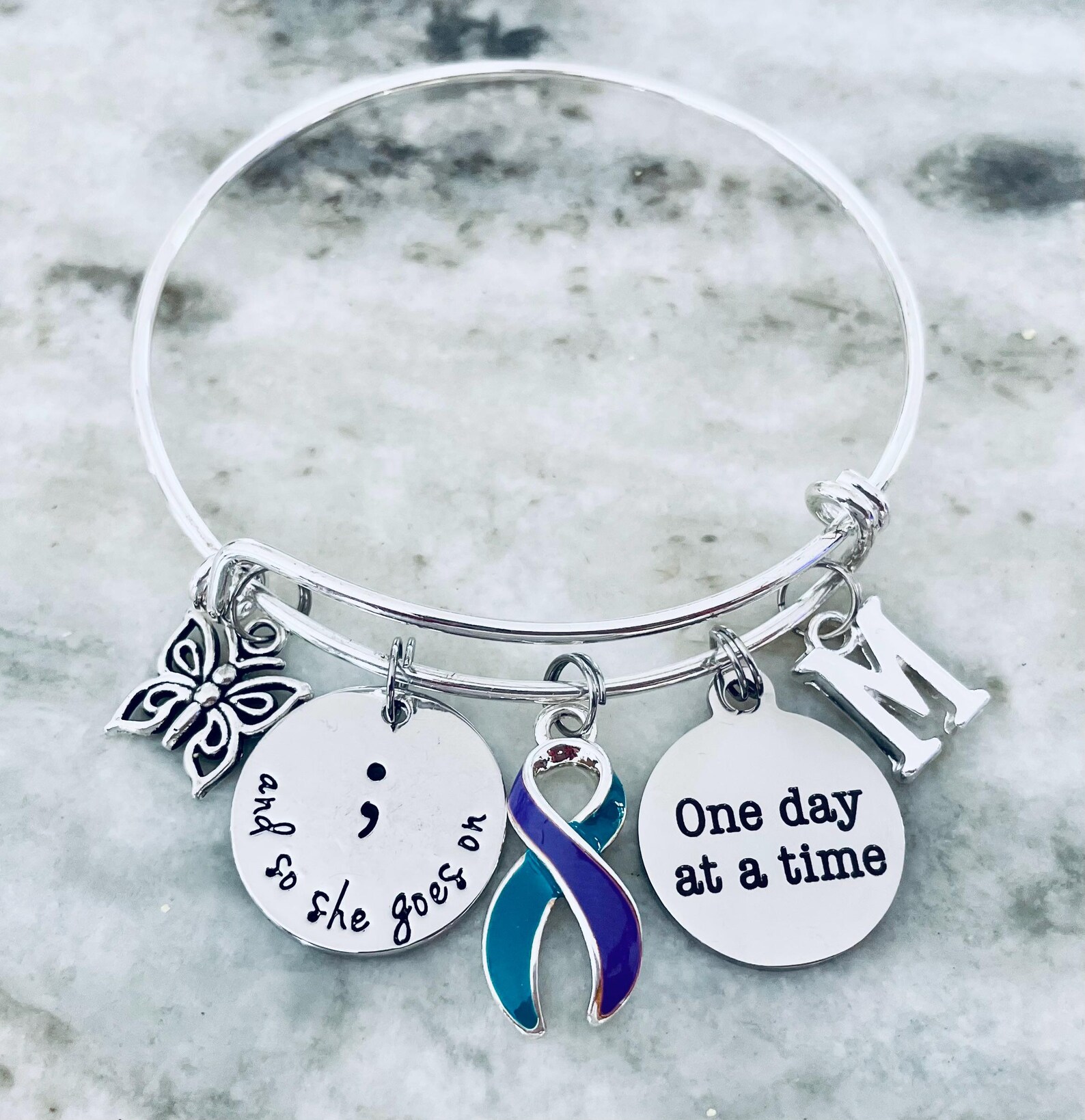Suicide Prevention Awareness Bracelet – Semicolon, Ribbon, Butterfly ...
