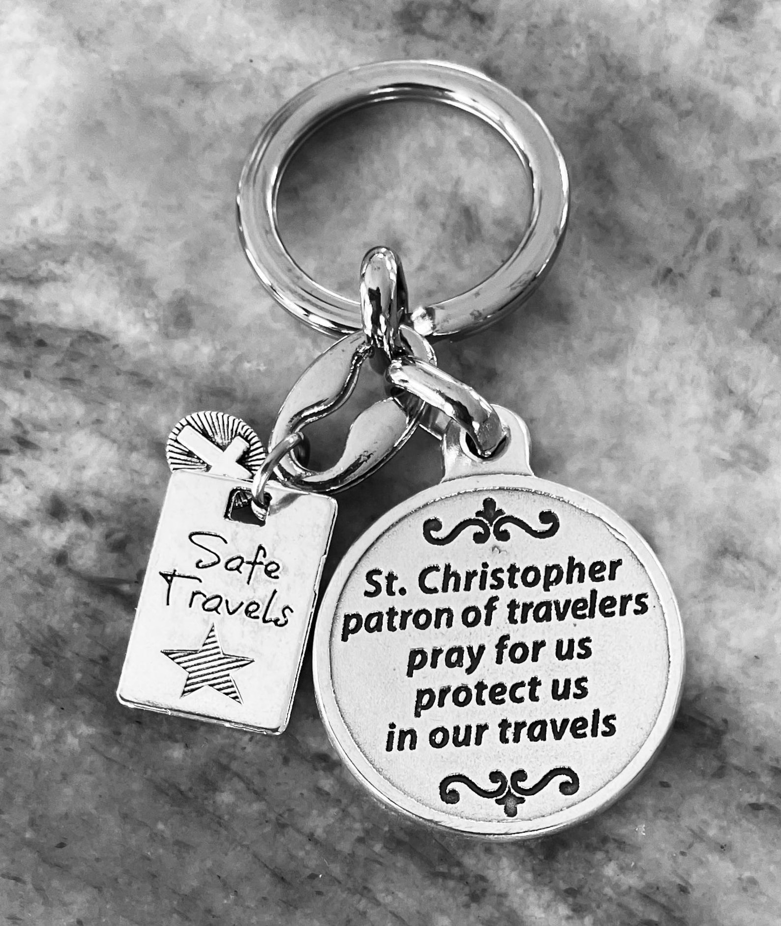 Saint Christopher Key Chain: Sterling Silver Plated Travelers ...