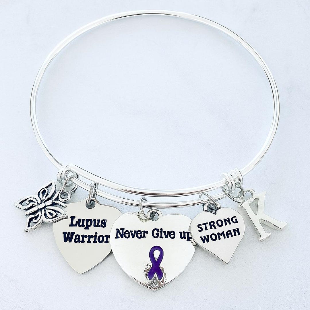 Lupus Warrior Butterfly Bangle, Purple Ribbon Awareness Jewelry ...