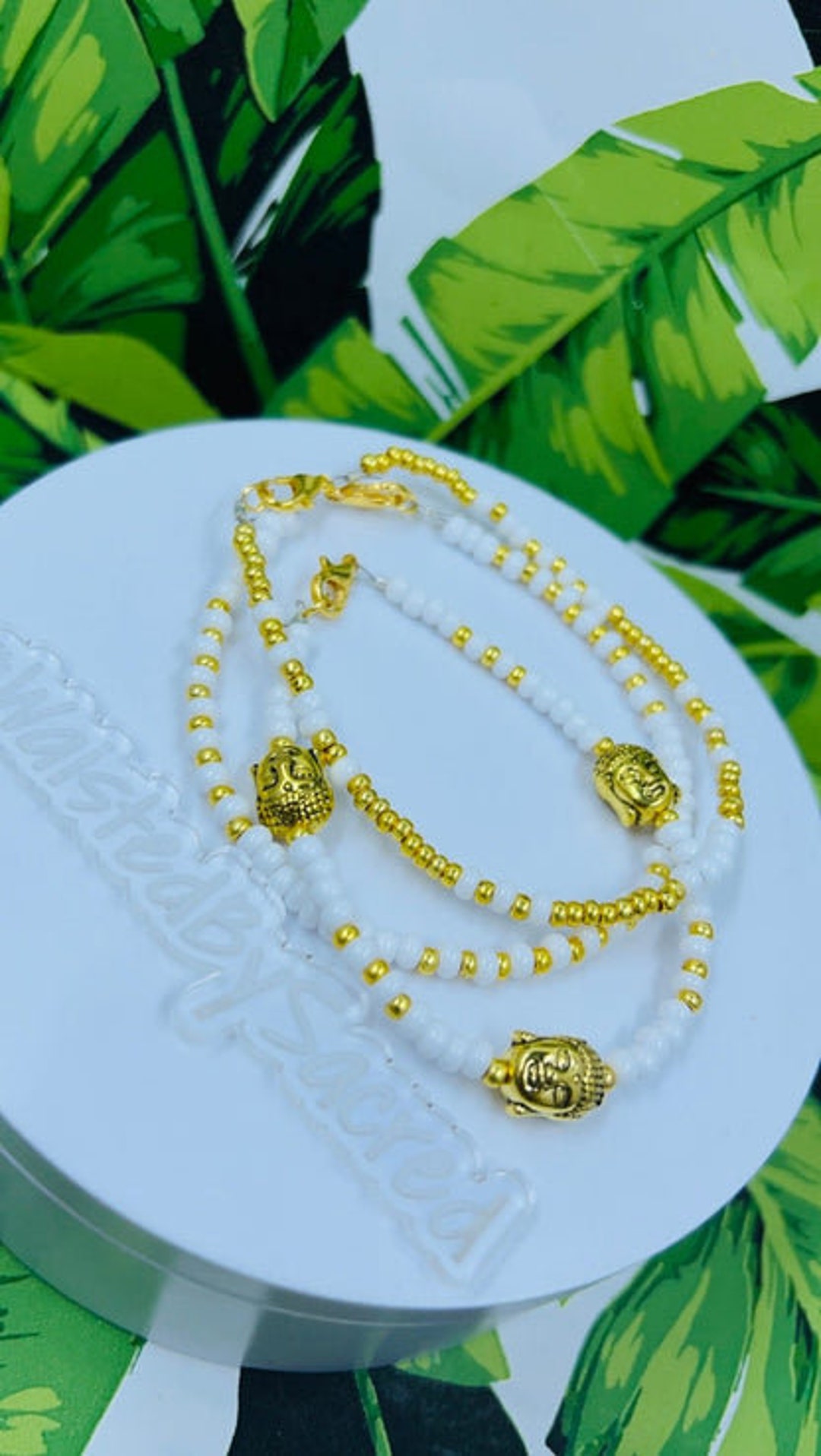 White 3pc Buddha Bracelet Set, Bracelet Set - Etsy