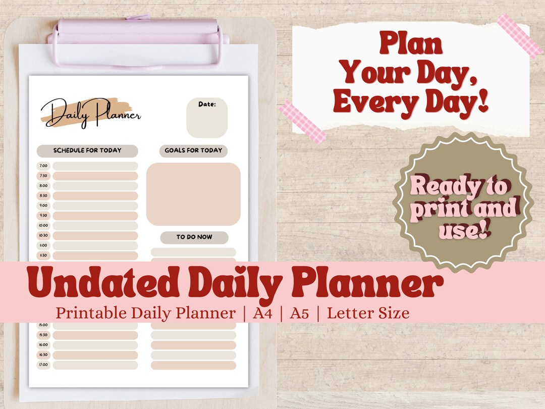 Daily Planner Printable, Boho Minimalist Planner, Daily to Do List ...