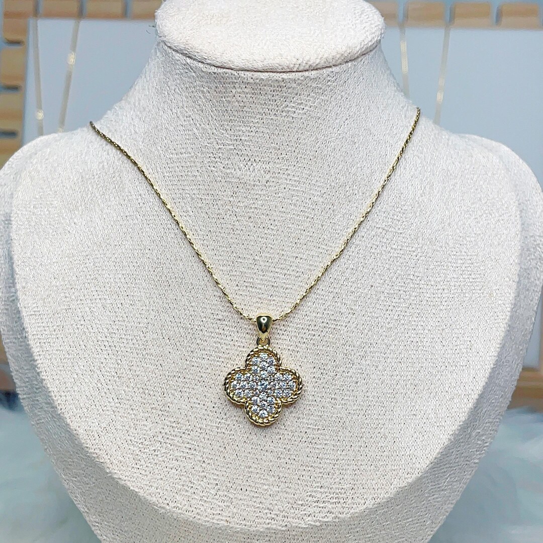Four Leaf Clover Necklace, 14k Gold Filled, Clover Jewelry, Gold Clover ...