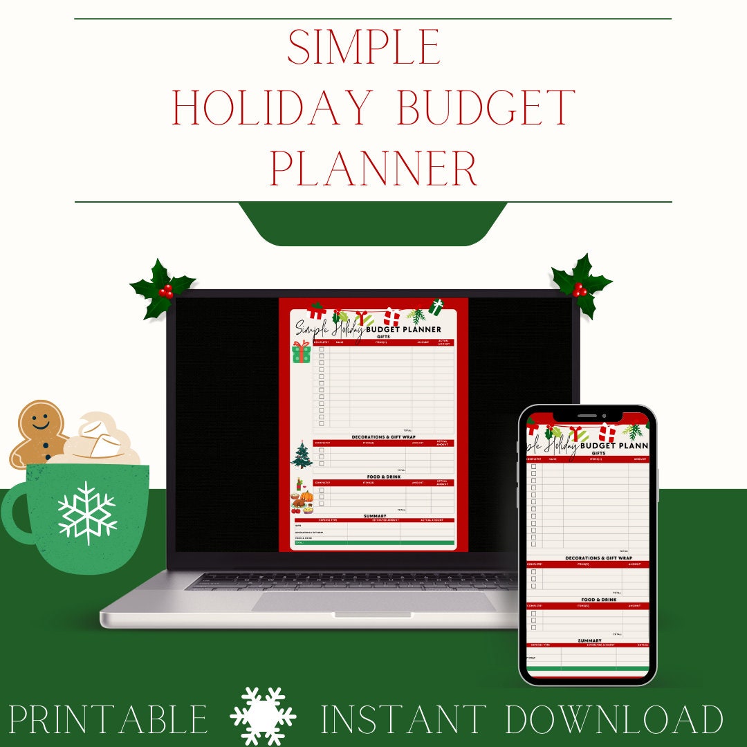 Simple Holiday Budget Planner (printable) - Etsy