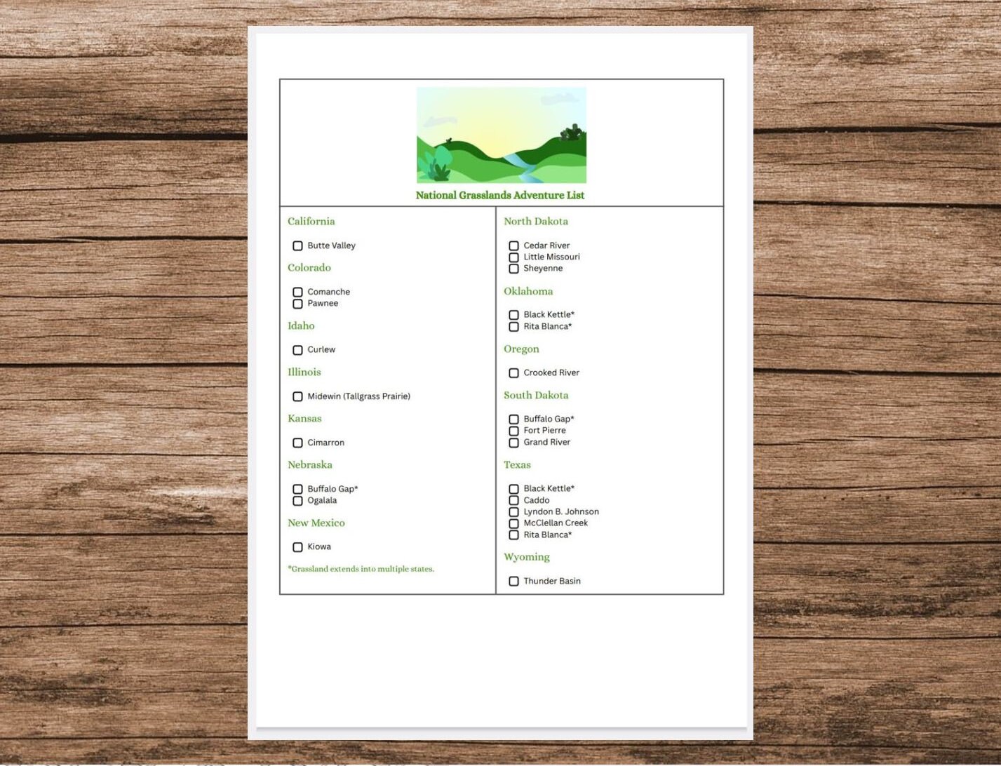 U.S. Public Lands Checklist Bundle - National Parks Forests Monuments ...