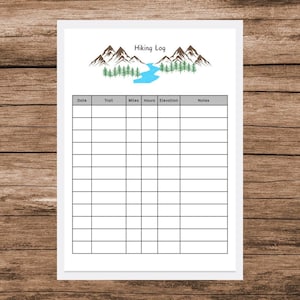 Printable Hike Tracker - Day Hike Log - Nature Hike Log - Printable Day ...