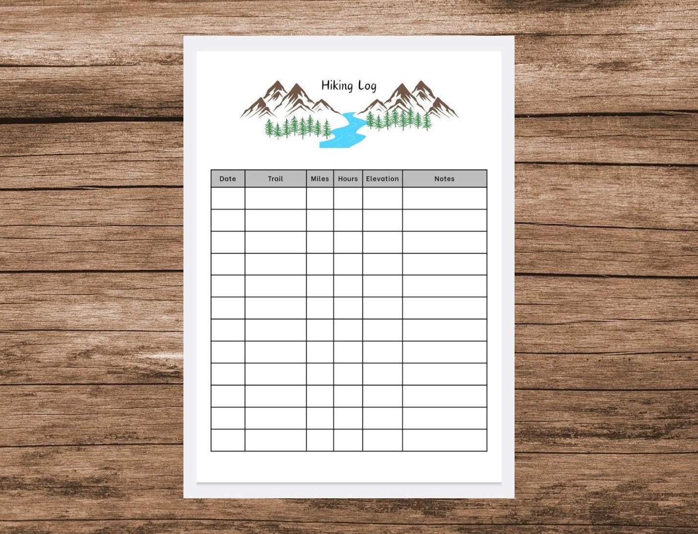 Printable Hike Tracker - Day Hike Log - Nature Hike Log - Printable Day ...